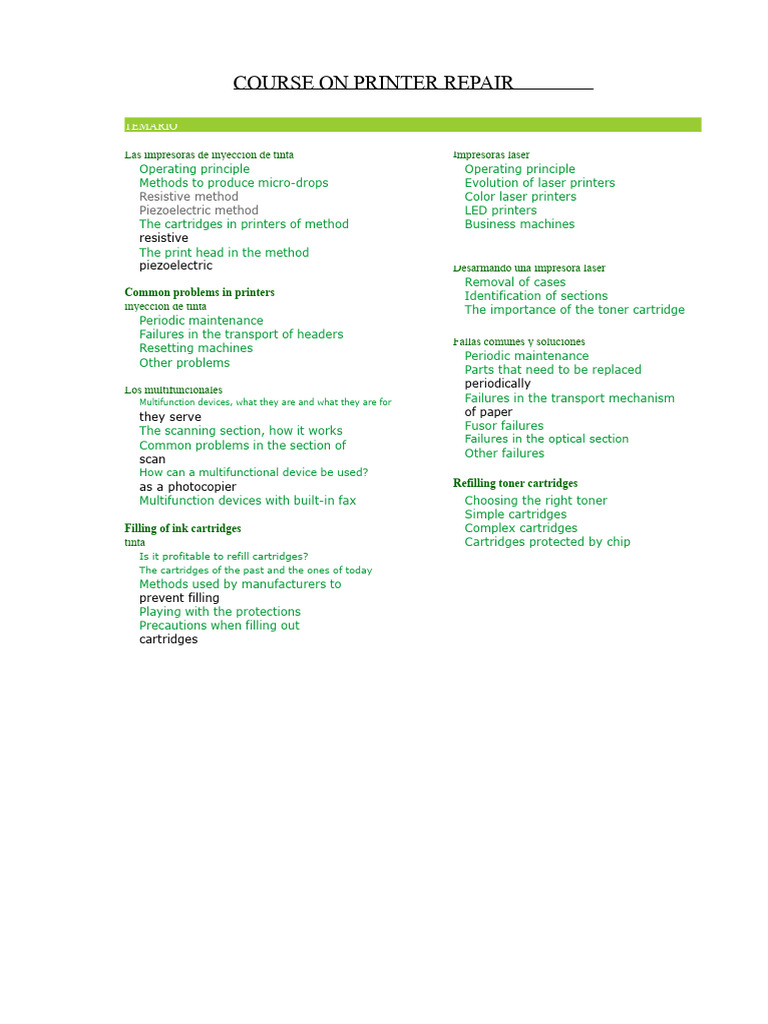 Printer Repair Course | PDF | Printer (Computing) | Image Resolution