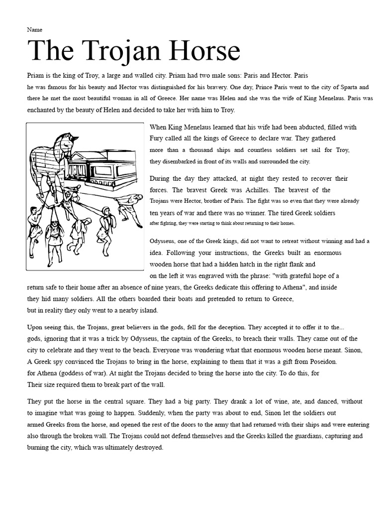 The Trojan Horse | PDF | Paris (Mythology) | Hector