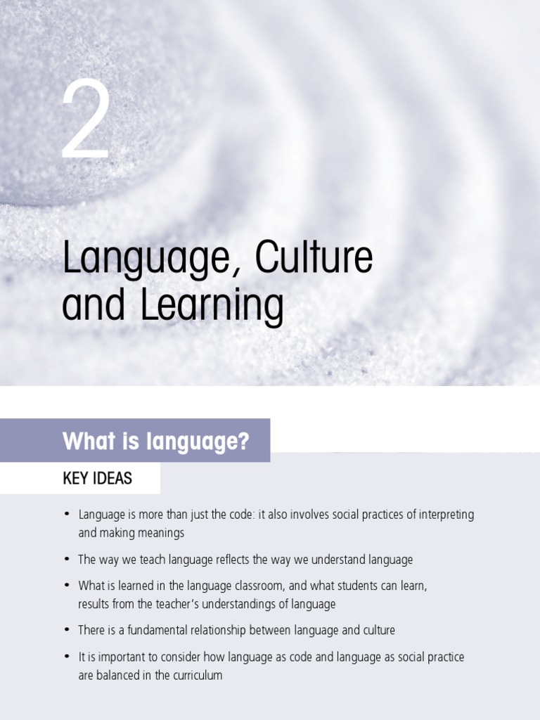 Language, Culture and Learning | PDF | Second Language Acquisition ...