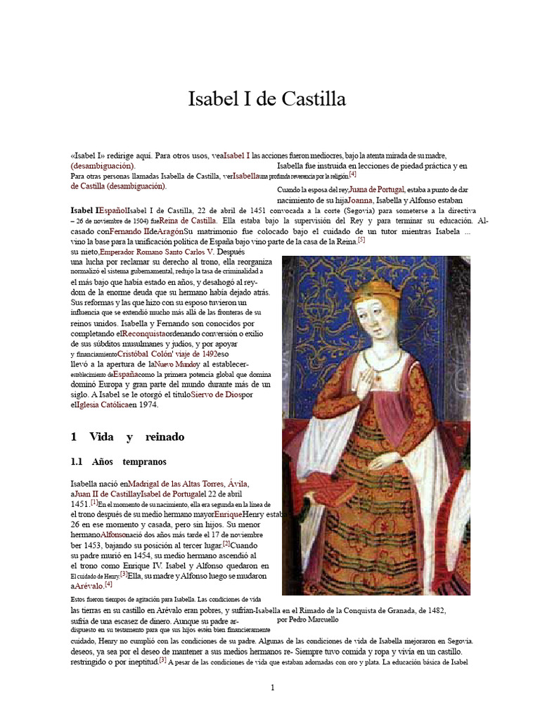 Isabel I de Castilla | PDF