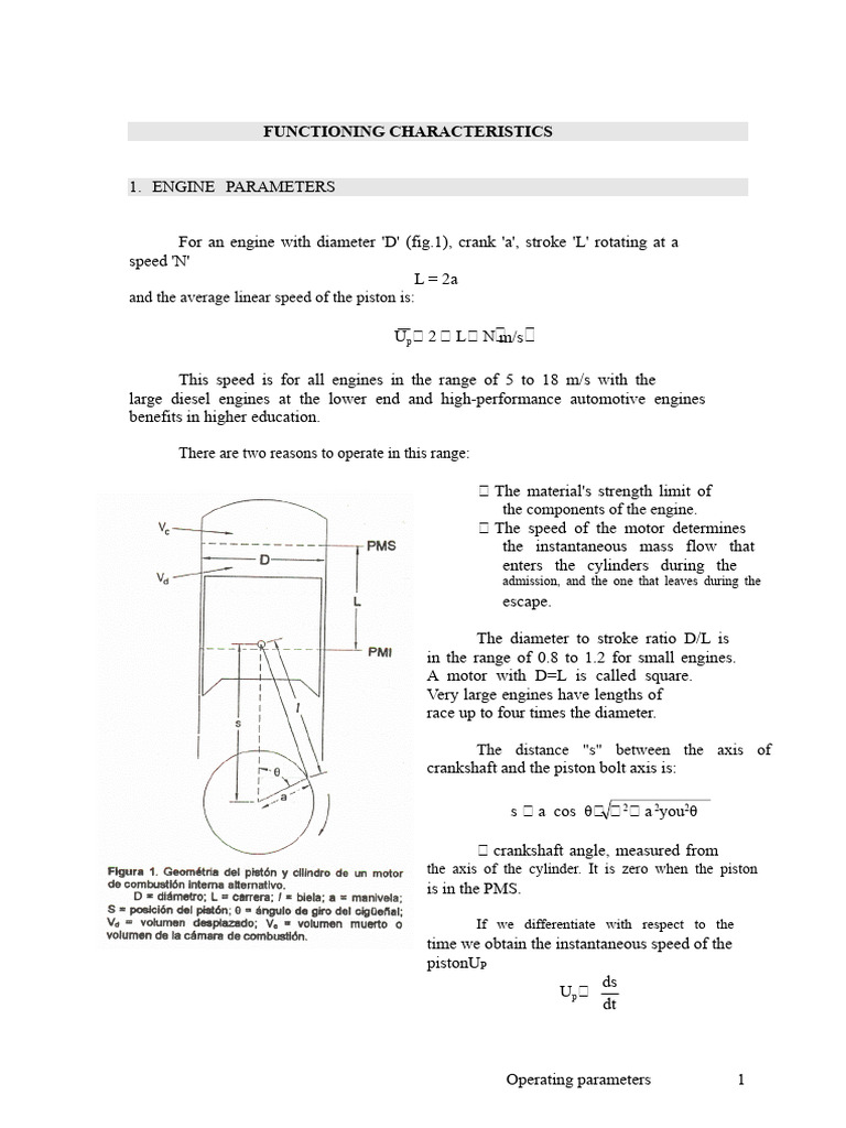 MCI Operating Parameters | PDF | Engines | Internal Combustion Engine