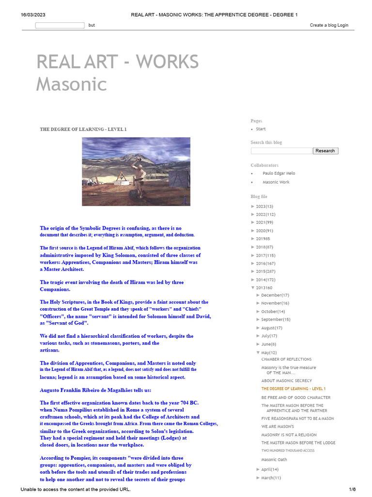 Masonic Apprenticeship Overview | PDF | Freemasonry | Rituals
