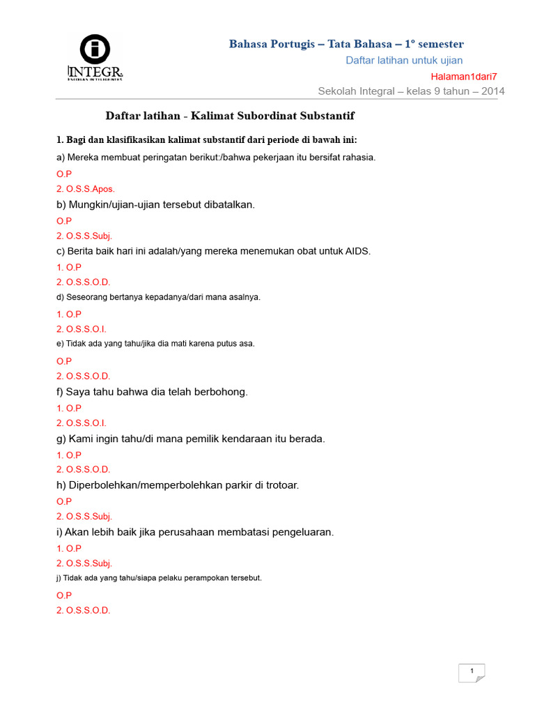 Daftar latihan Kalimat Subordinat Substantif (1).pdf | PDF