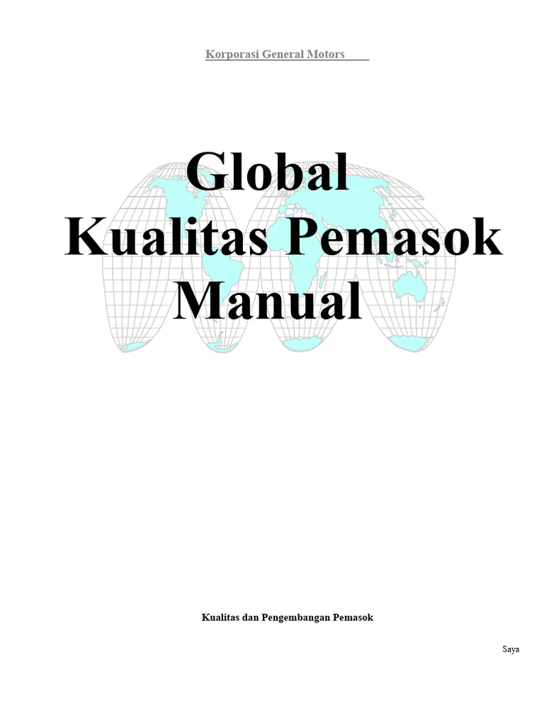 GM 1927 Manual Kualitas Pemasok Global 2023 Rev 30 | PDF