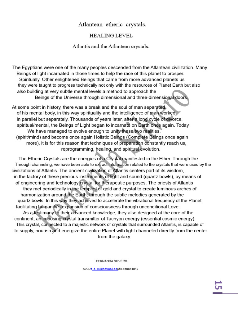 Atlantean Etheric Crystals Healing Level, With Symbols | PDF | Atlantis