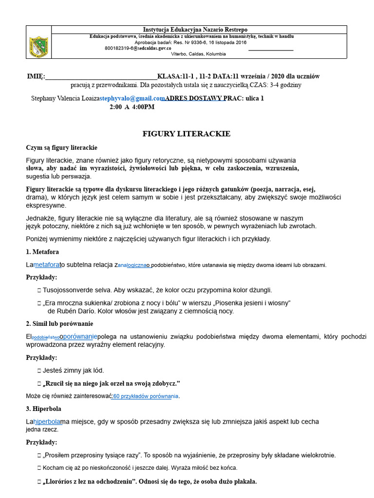 Przewodnik 10. Figury Literackie | PDF