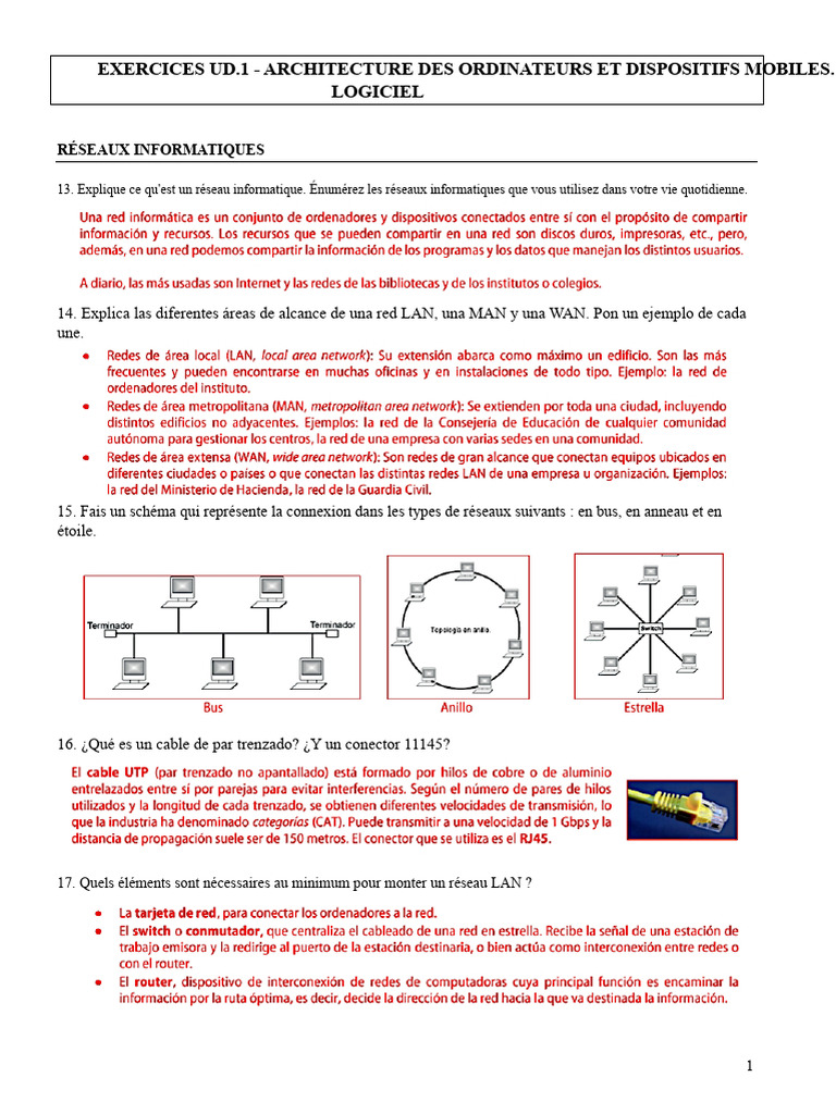 Exercices sur les réseaux informatiques | PDF
