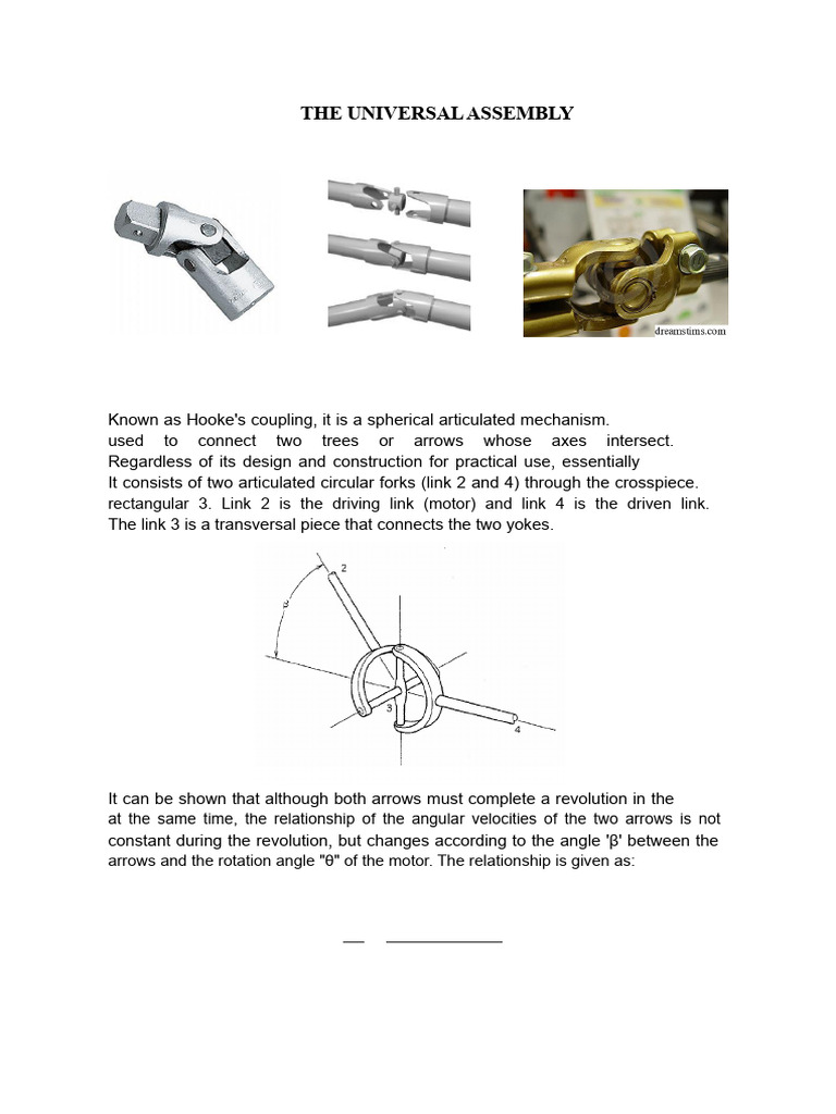 Understanding Universal Joints and Mechanisms | PDF | Motion (Physics ...