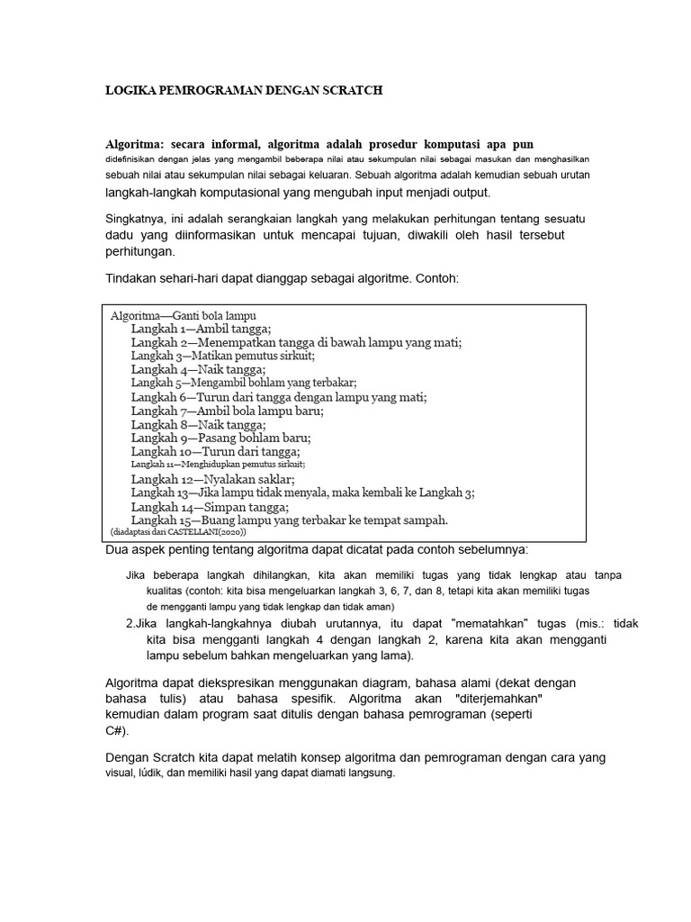 Logika Pemrograman Dengan Scratch | PDF