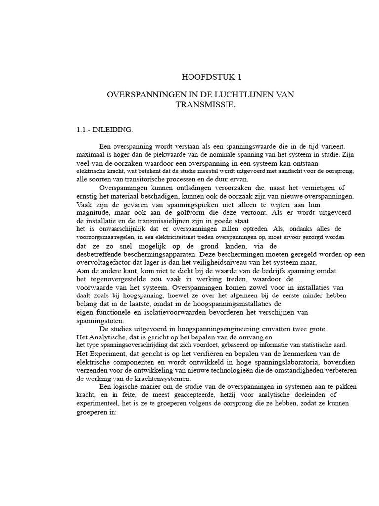 Overspanning in de Lucht Transmissielijnen PDF | PDF