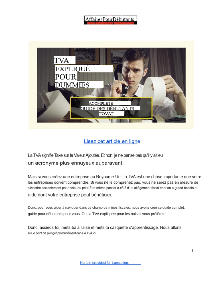 Guide de la TVA pour débutants | PDF | Taxe sur la valeur ajoutée | Facture