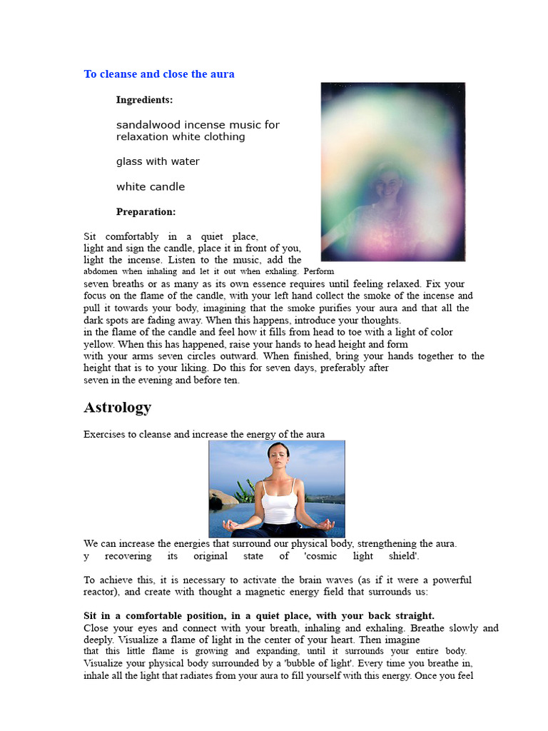 To Clean and Close The Aura | PDF | Eye | Visual Perception