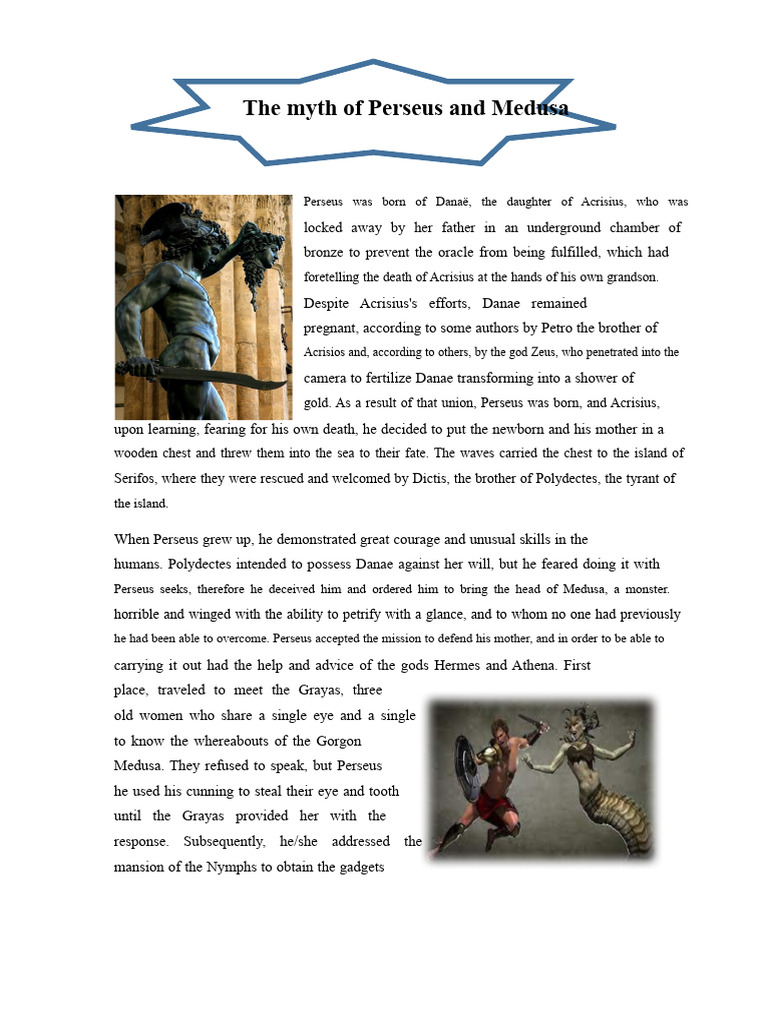 The Myth of Perseus and Medusa. | PDF | Medusa | Greek Mythology
