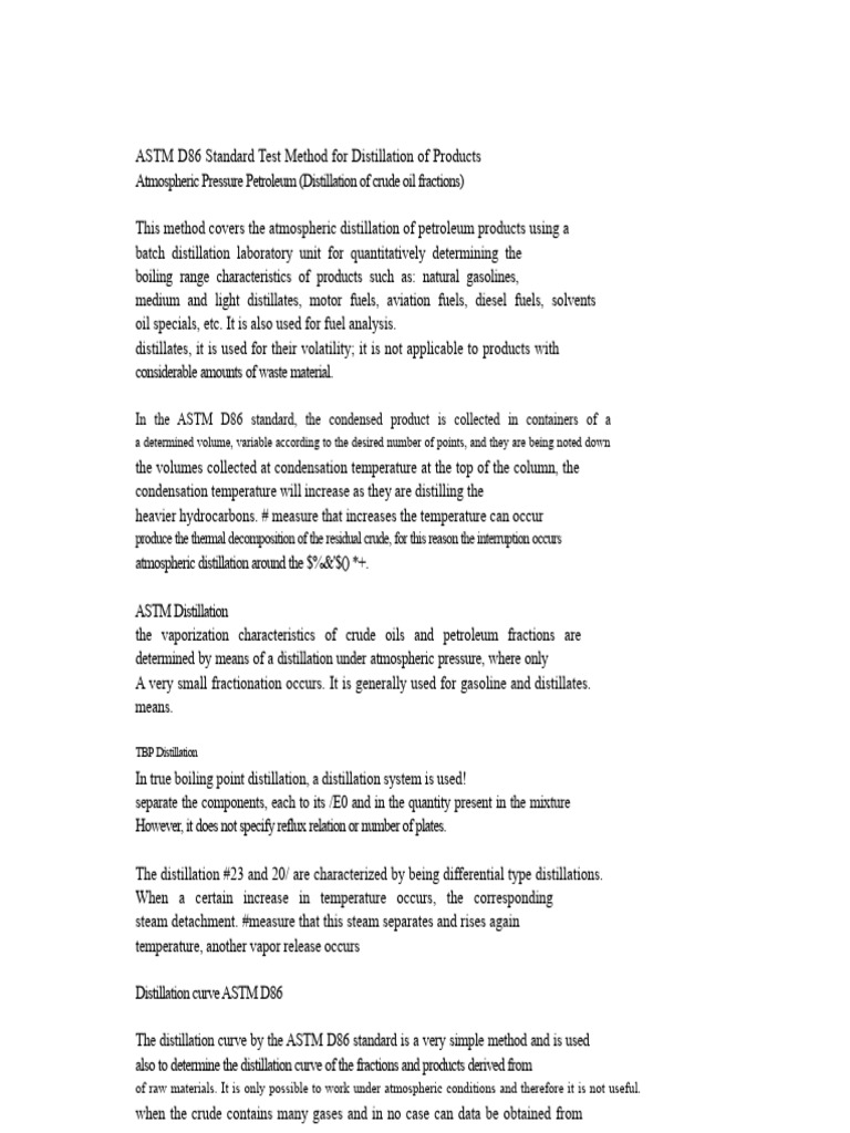 ASTM D86 Distillation Method Overview | PDF | Distillation | Petroleum