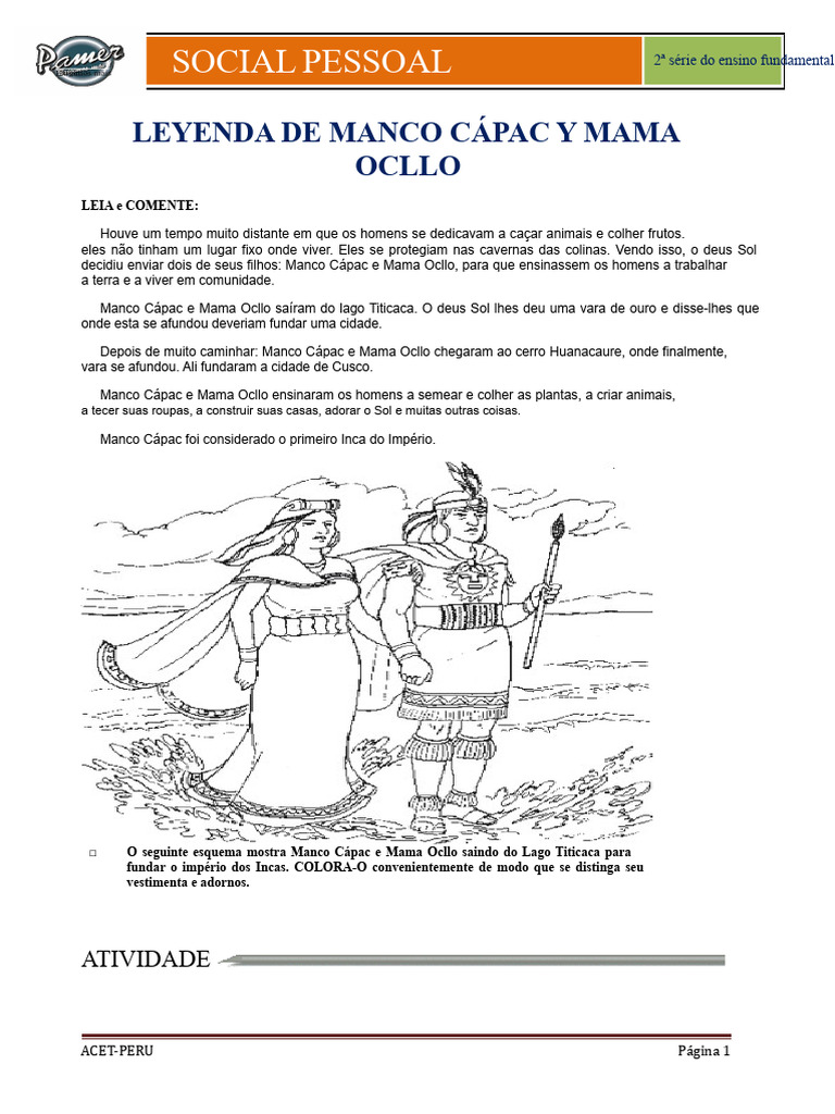 Mito de Manco Cápac e Mama Ocllo | PDF | Império Inca | Tráfego
