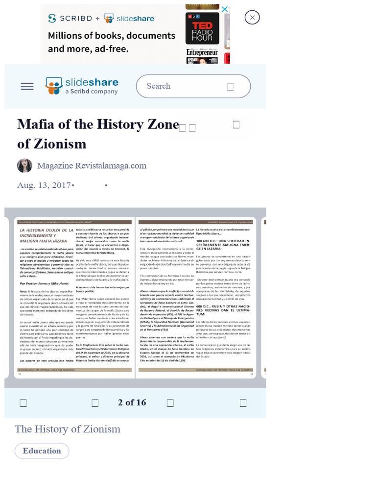 Mafia Jazara: The History of Zionism PDF | PDF