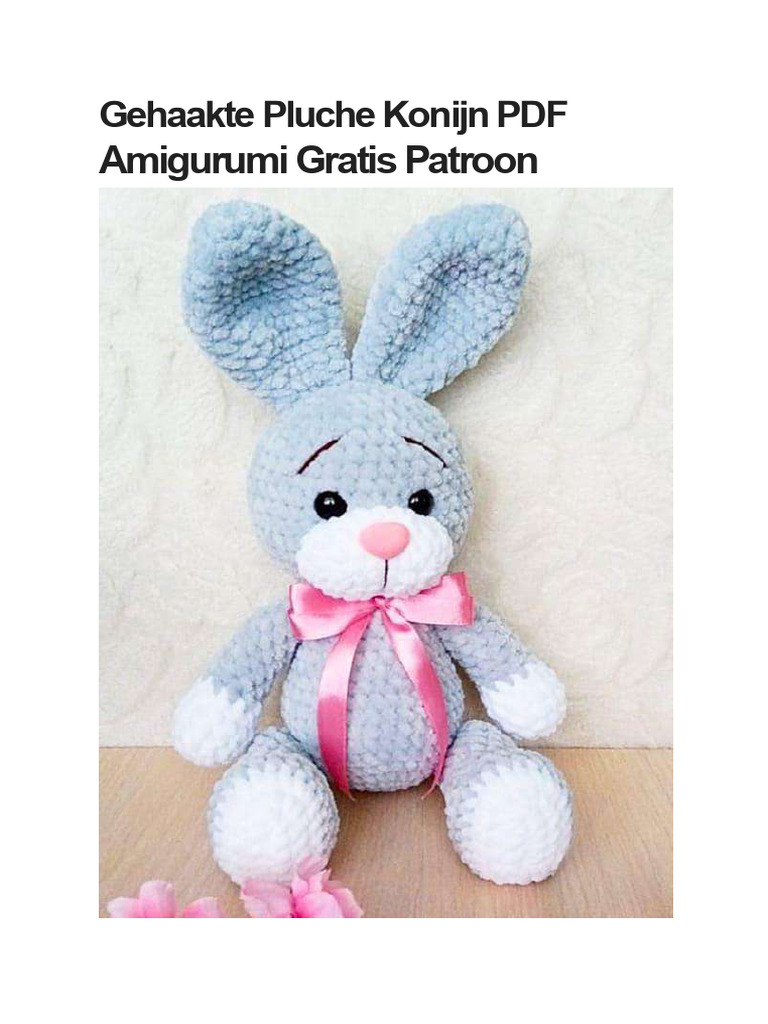 Gehaakte Pluche Konijn PDF Amigurumi Gratis Patroon | PDF