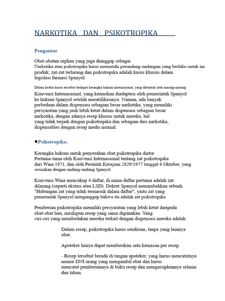 Narkotika Dan Psikotropika | PDF