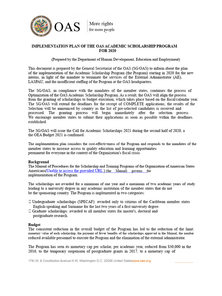 4 Plan For The Implementation of Scholarships | PDF | Postgraduate ...