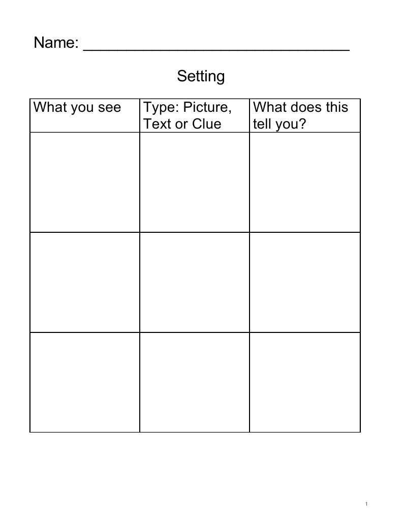 Setting Graphic Organizer | PDF