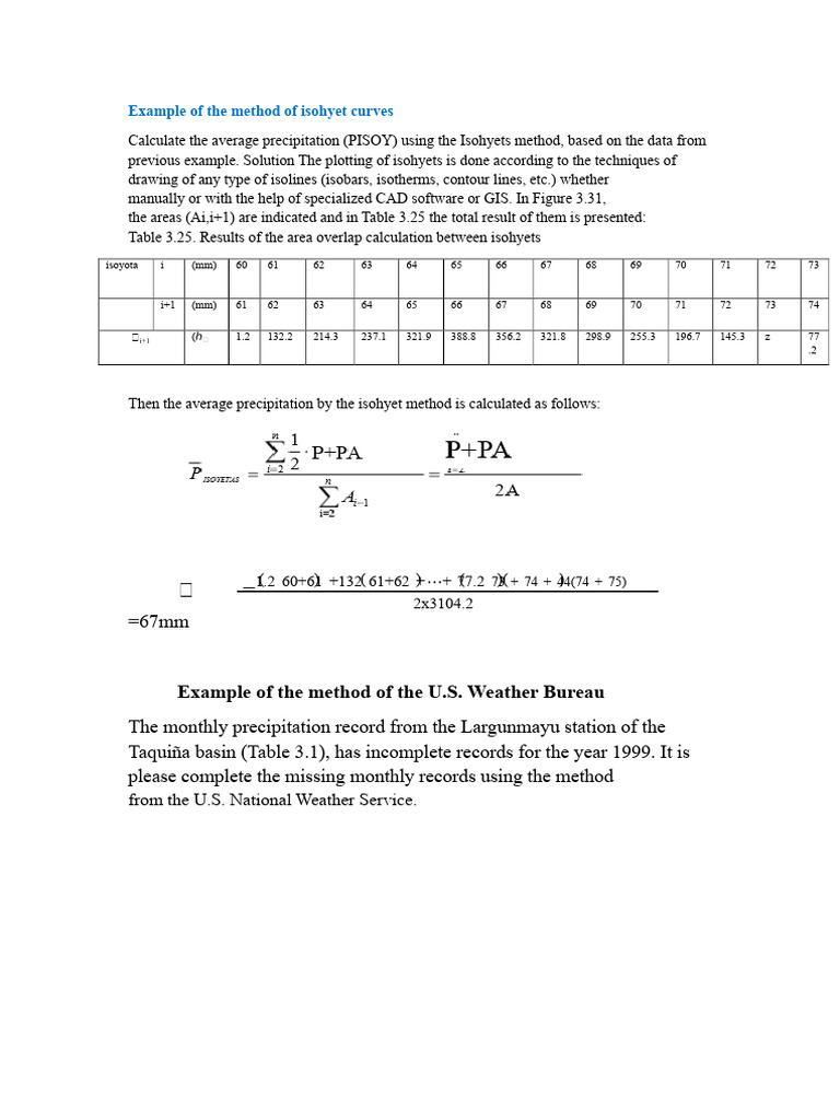 Example of The Isohyet Method | PDF | Contour Line | Analytic Geometry