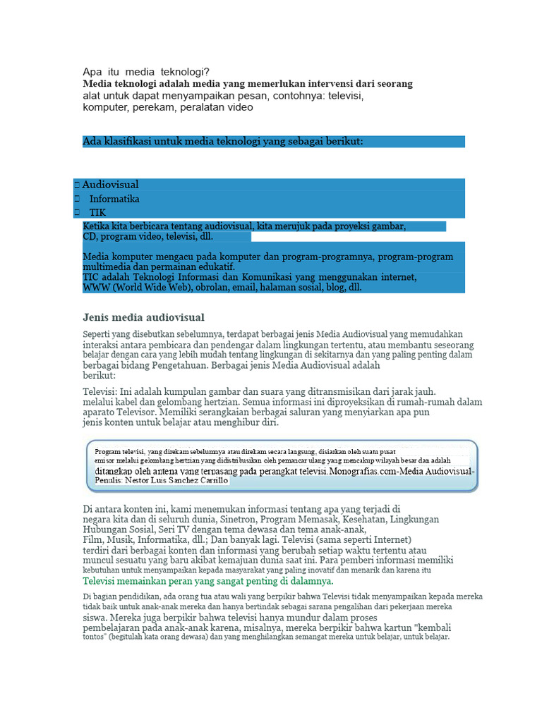 Apa Itu Media Teknologi | PDF
