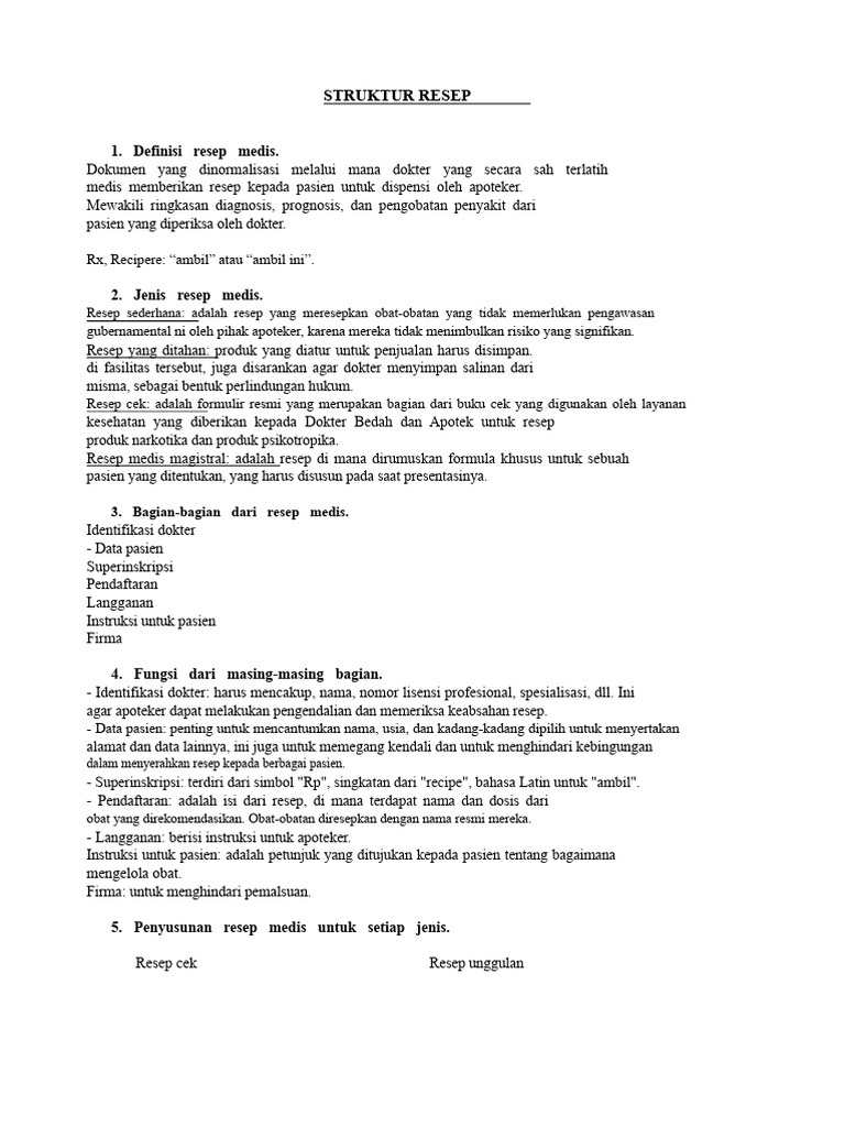 Struktur Resep | PDF
