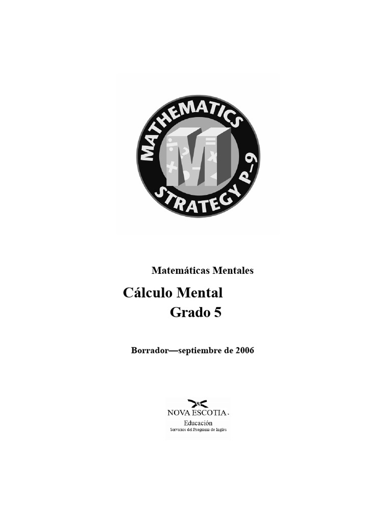 Matemáticas Mentales Grado 5 | PDF | Sustracción | Mente