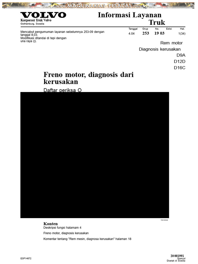 Diagnosa Kerusakan Rem Mesin Volvo | PDF