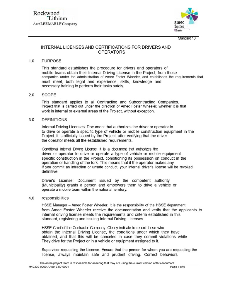 Internal Driving License Procedures | PDF | Driver's License | Driving