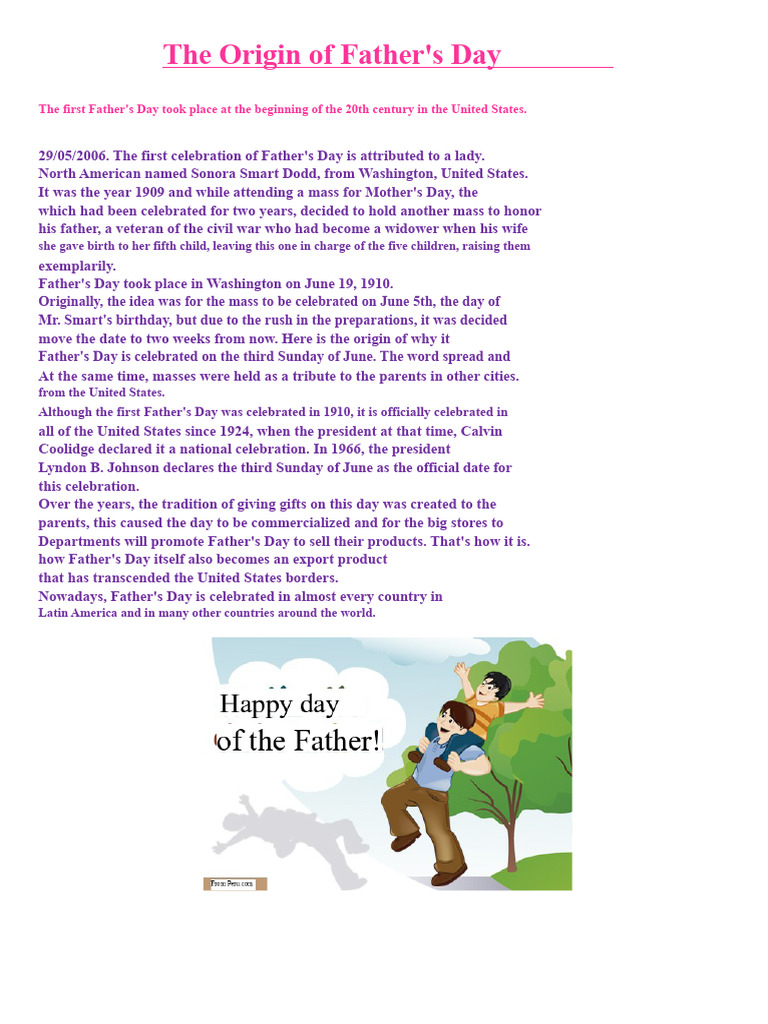 The Origin of Father's Day | PDF