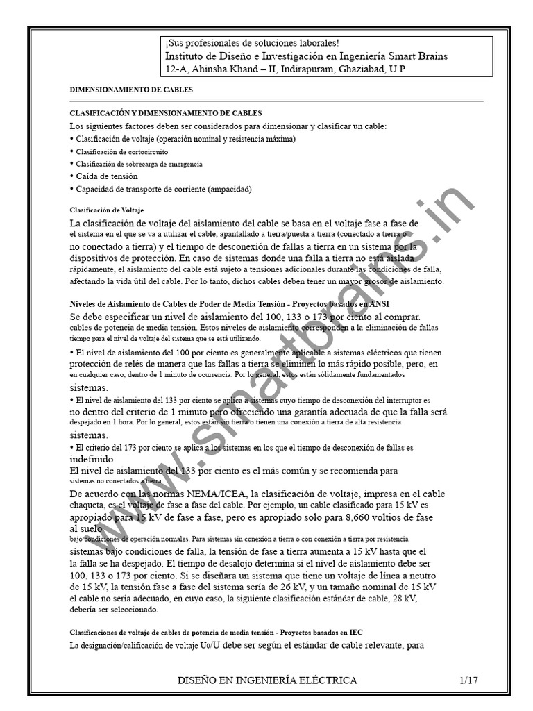 Dimensionamiento de Cables | PDF | Conductor electrico | Resistencia ...