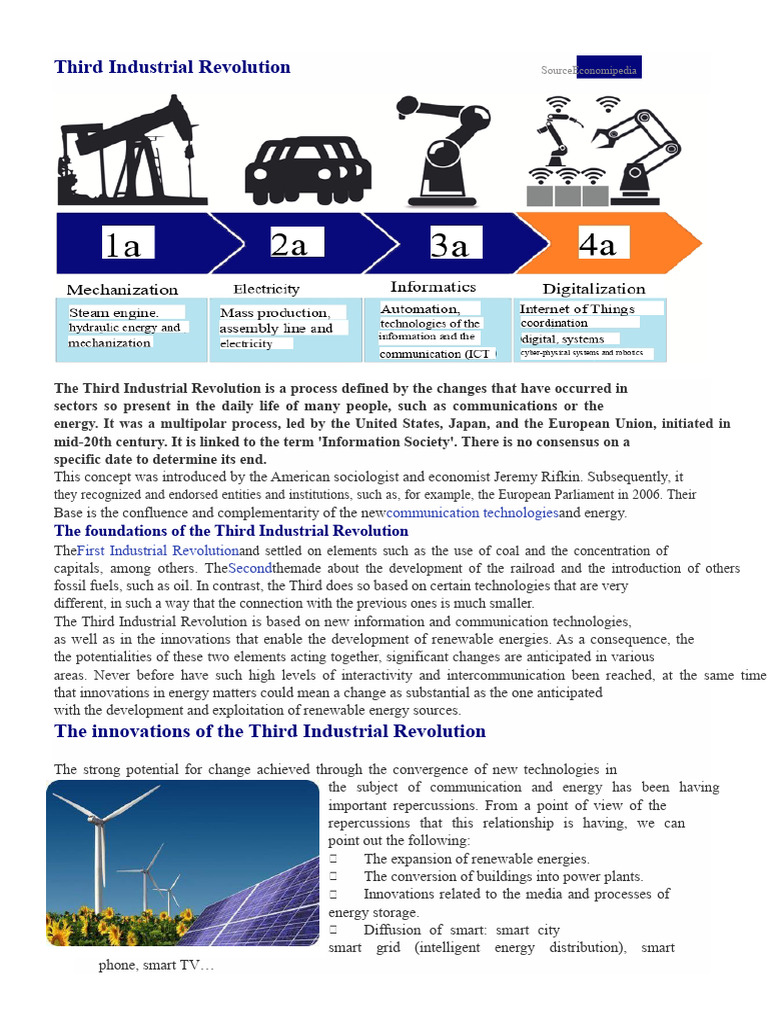 Third Industrial Revolution and Fourth Industrial Revolution | PDF ...