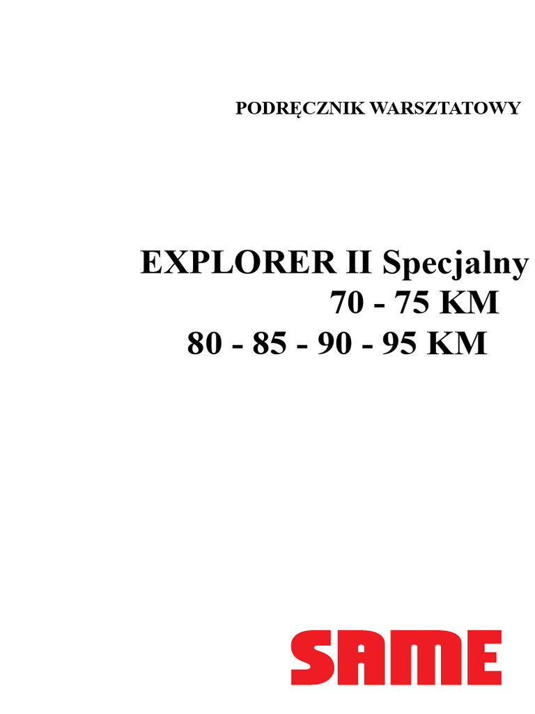 EXPLORER II 75-85-95 Specjalny 1 Wprowadzenie | PDF