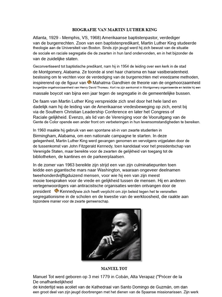Biografie Van Martin Luther King | PDF
