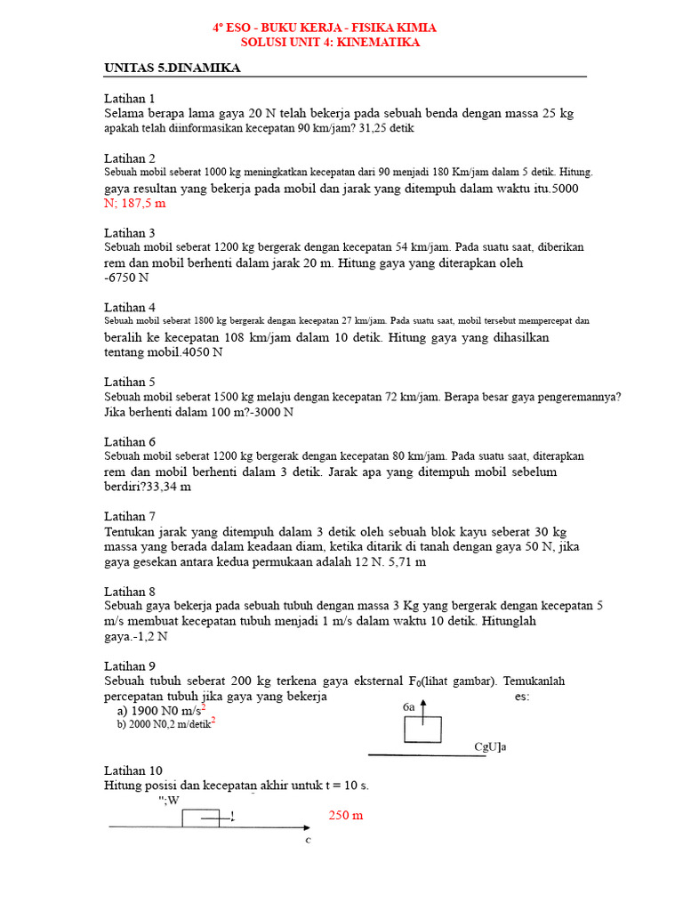 Solusi Kinematika dan Dinamika Fisika | PDF