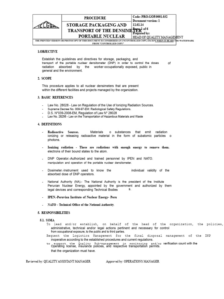 Nuclear Densitometer Storage Guidelines | PDF | Radiation | Radiation ...