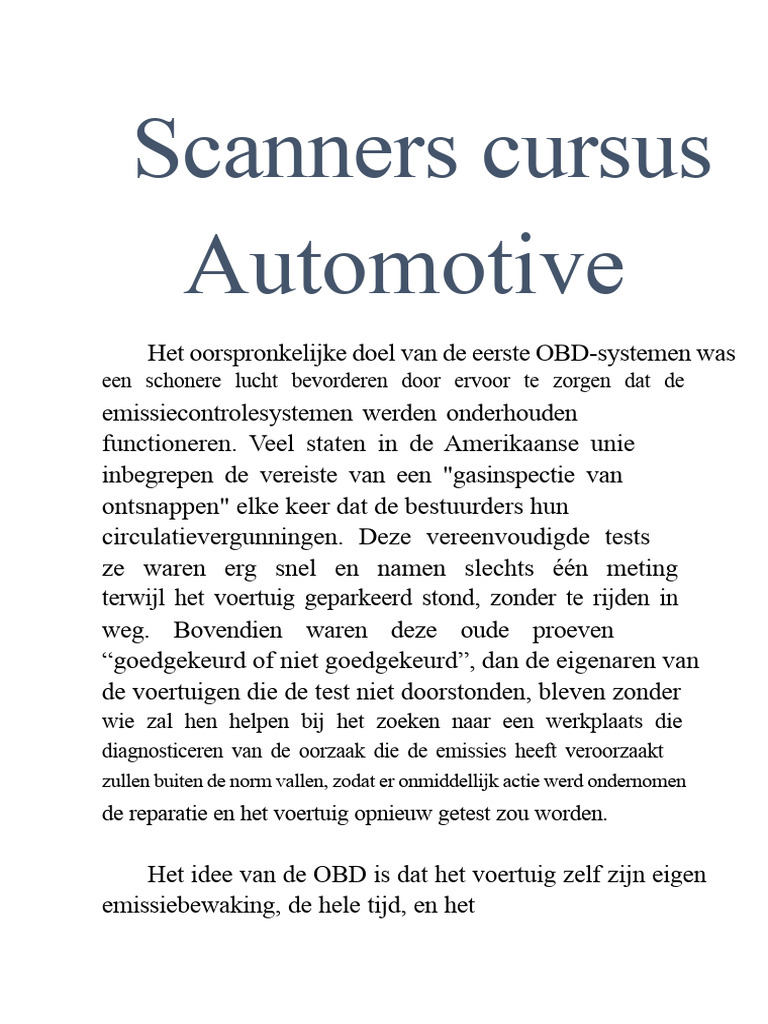Cursus Auto-Scanner | PDF