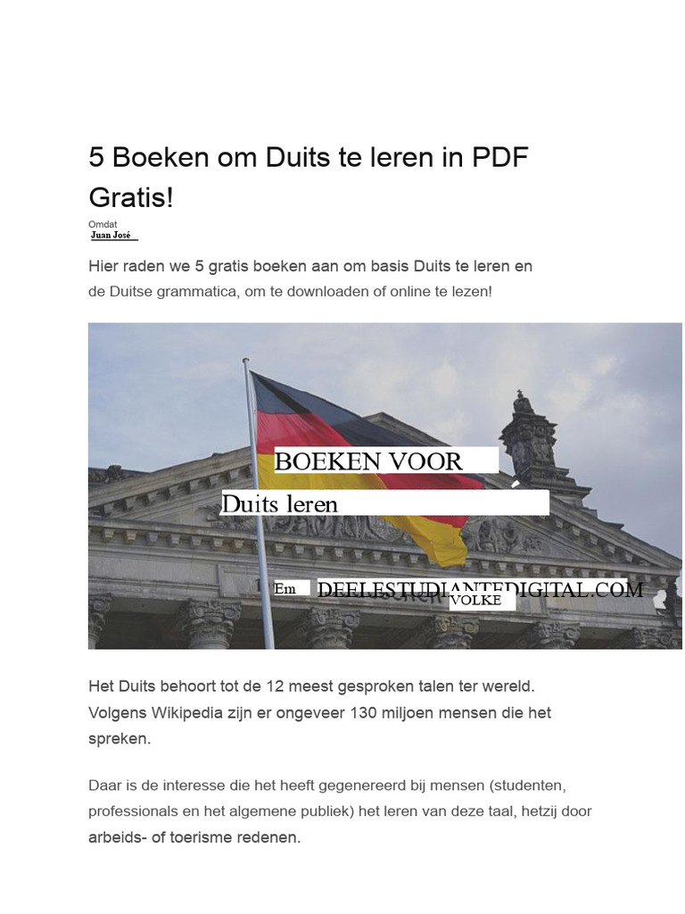 5 Boeken Om Duits Te Leren in PDF Gratis! | PDF