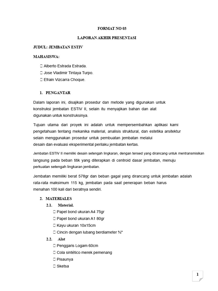 JEMBATAN KERTAS Final | PDF