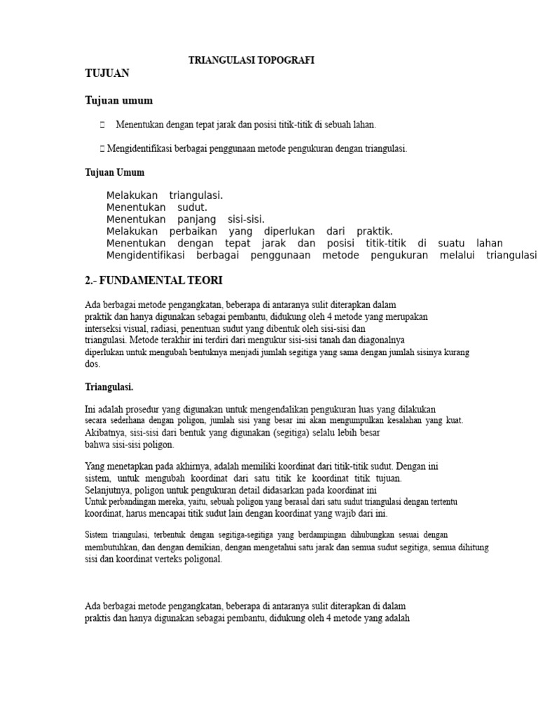 Metode Triangulasi Topografi Efektif | PDF
