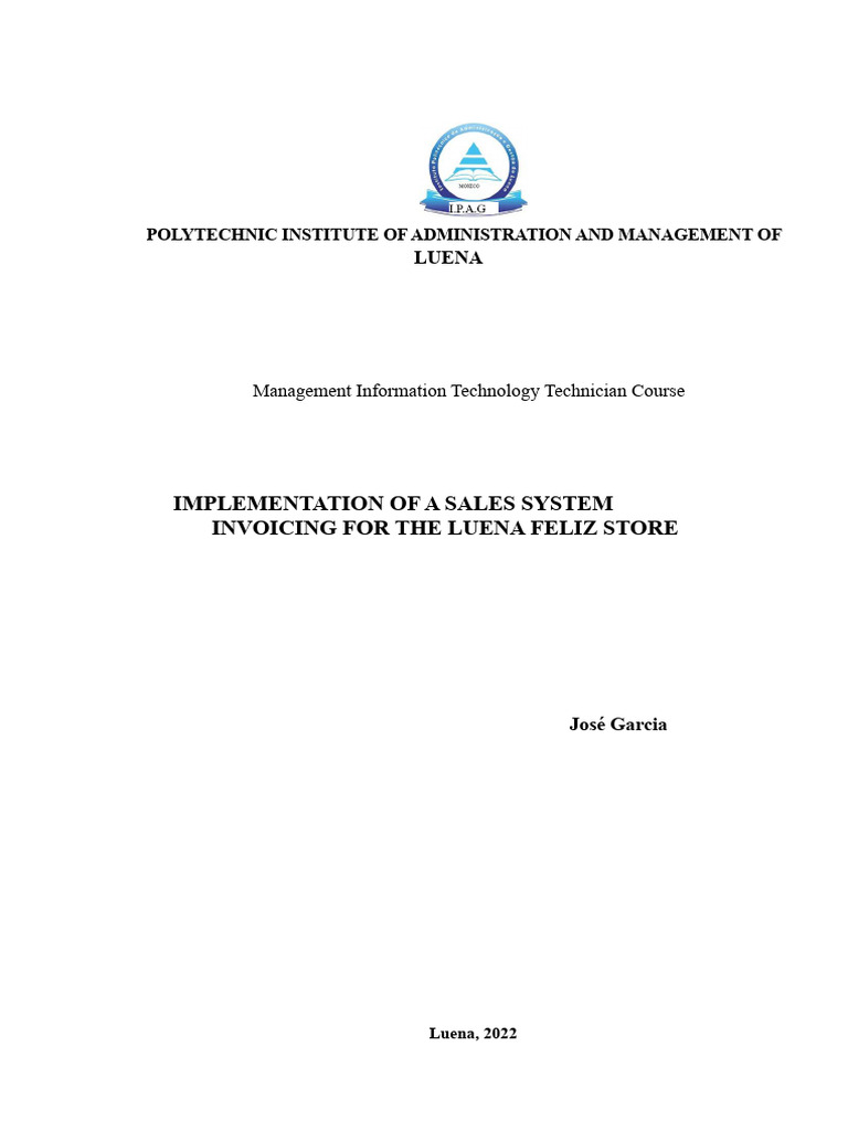 Sales System Implementation for Luena Store | PDF | Databases ...