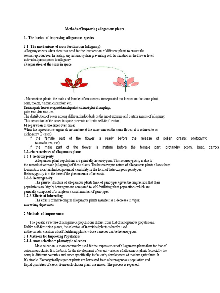L3 - BPV - Methods For Improving Allogamous Plants | PDF | Hybrid ...