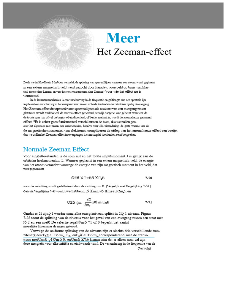 Zeeman Effect Notitie | PDF