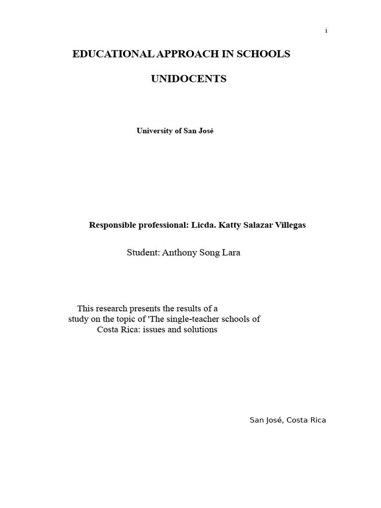 Educational Approach in Single-Teacher Schools | PDF | Pedagogy | Teachers