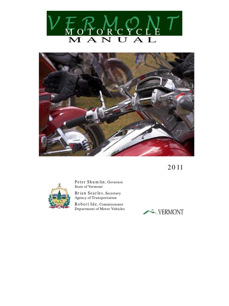 Vermont Motorcycle Manual 2011 | PDF