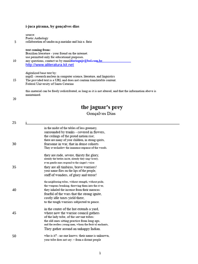 Juca Pirama: A Poetic Tribute | PDF