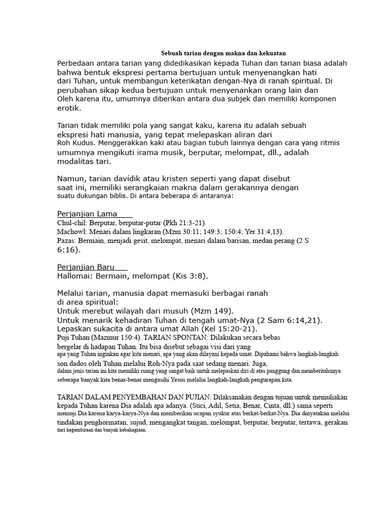 Tarian Kristen: Makna dan Jenisnya | PDF