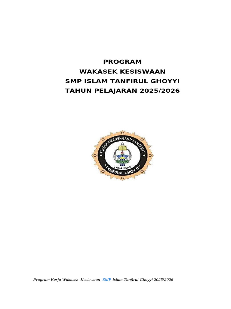 Proker Kesiswaan Smi TG 2025 - 2026 | PDF