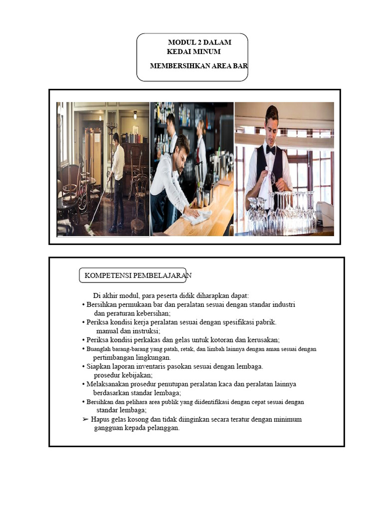 Pembersihan Area Bar dan Peralatan | PDF